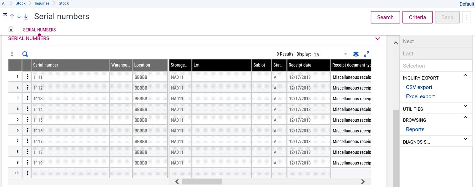 Global Serial Numbers Enhancement