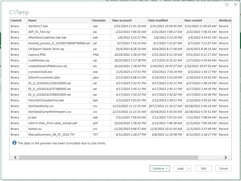 How to Import Heavy Folders into Excel in order to Track File Changes