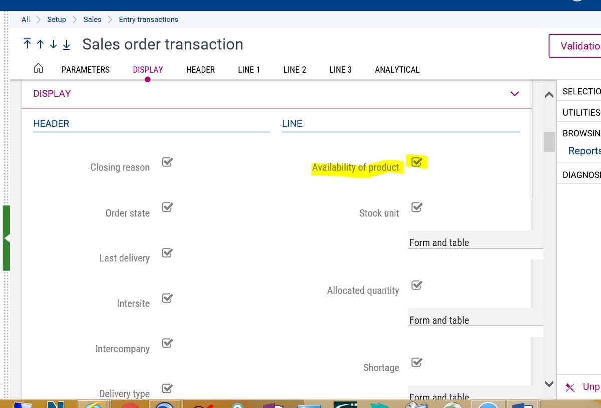 Stock Availability on Sales Order Lines