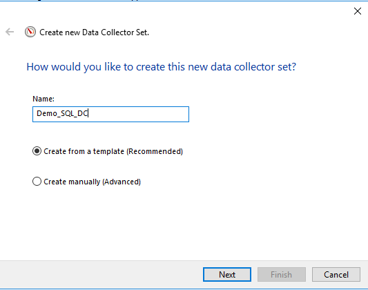 Perfmon: Creating a SQL Server Data Collector Set