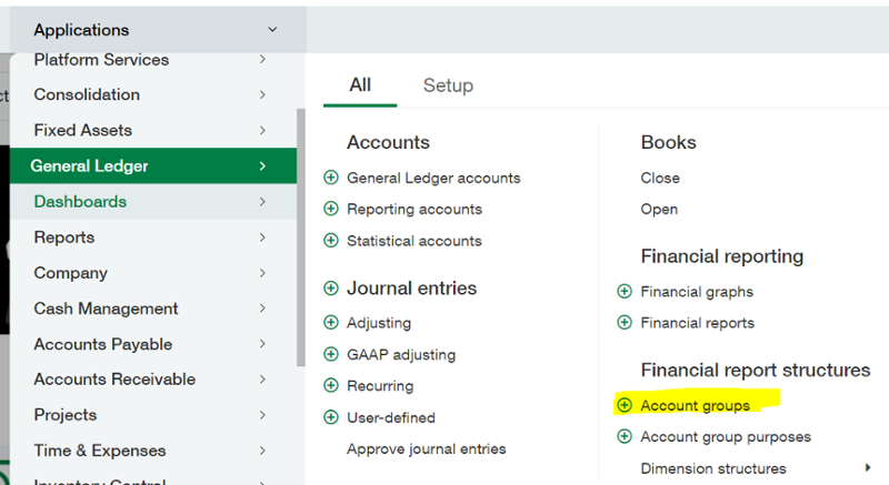How to Use the Account Group Function in Sage Intacct