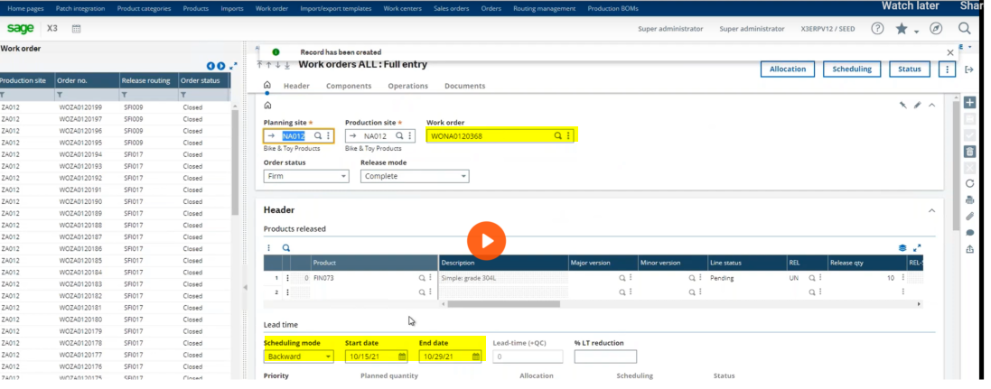 Easy Integration Between Sage X3 and LYNQ for Planning & Scheduling