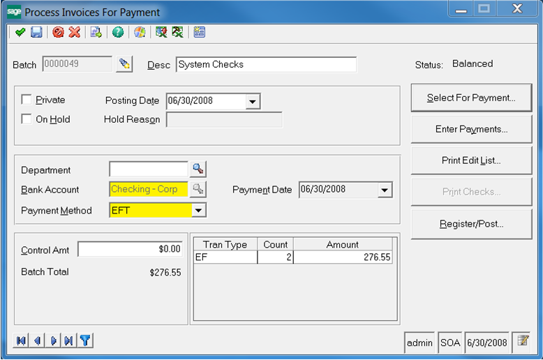 How to Set up ACH Processing in Sage 500 Accounts Payable