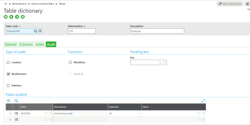 How to Use Table Audit Tracking in Sage X3