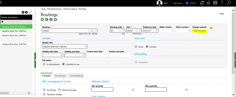 Understanding Change Requests Impact on BOMs and Routings in Sage EM v11