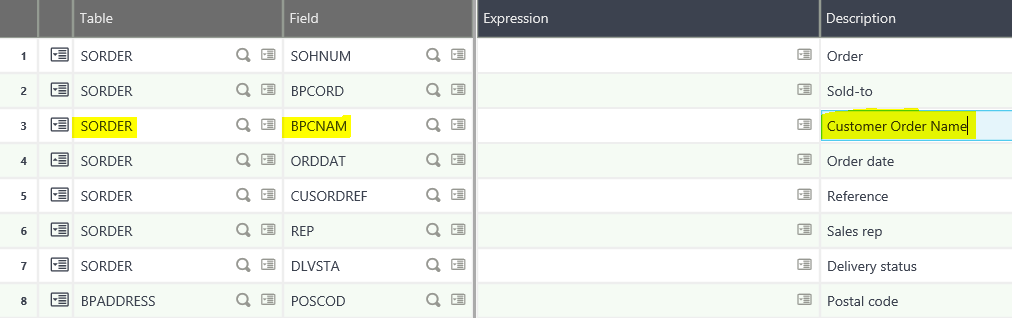 How To Add A Column To A Left List In Sage X3