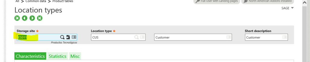 Sage X3 Location Types for Warehousing and Distribution (dimensions ...