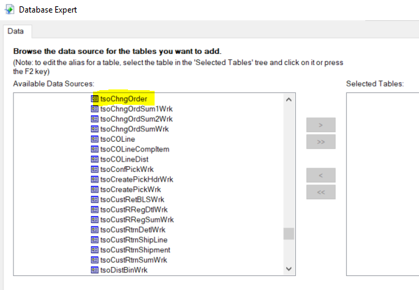 Crystal Reports Doesn’t Display All Objects in the Database