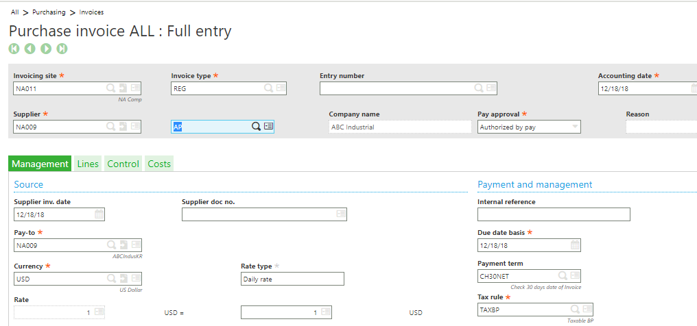 How to Setup Purchase or Sales Tax for a Product in Sage X3