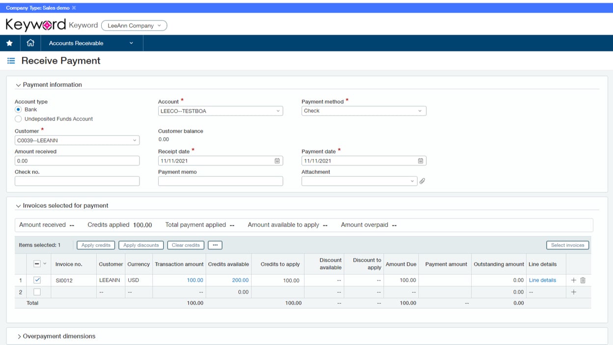 How to Unapply Credits from a Posted Invoice in Accounts Receivable