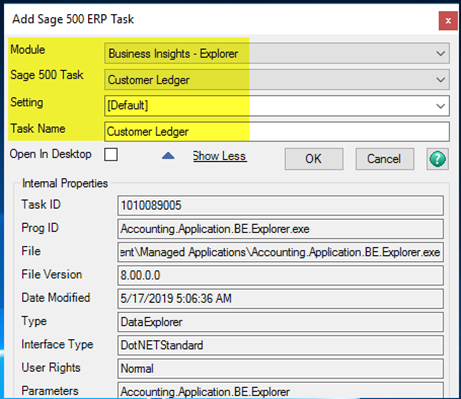 Create a Custom Task in Sage 500 ERP