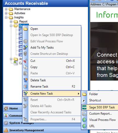 Create a Custom Task in Sage 500 ERP
