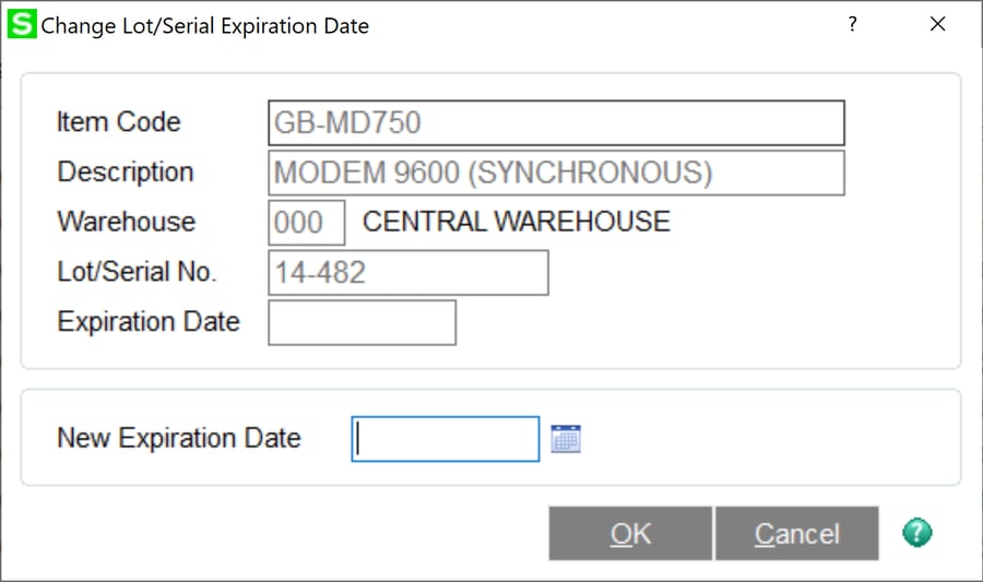 Sage 100 Lot and Serial features