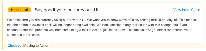 Sage Intacct is finally saying goodbye to the old UI!